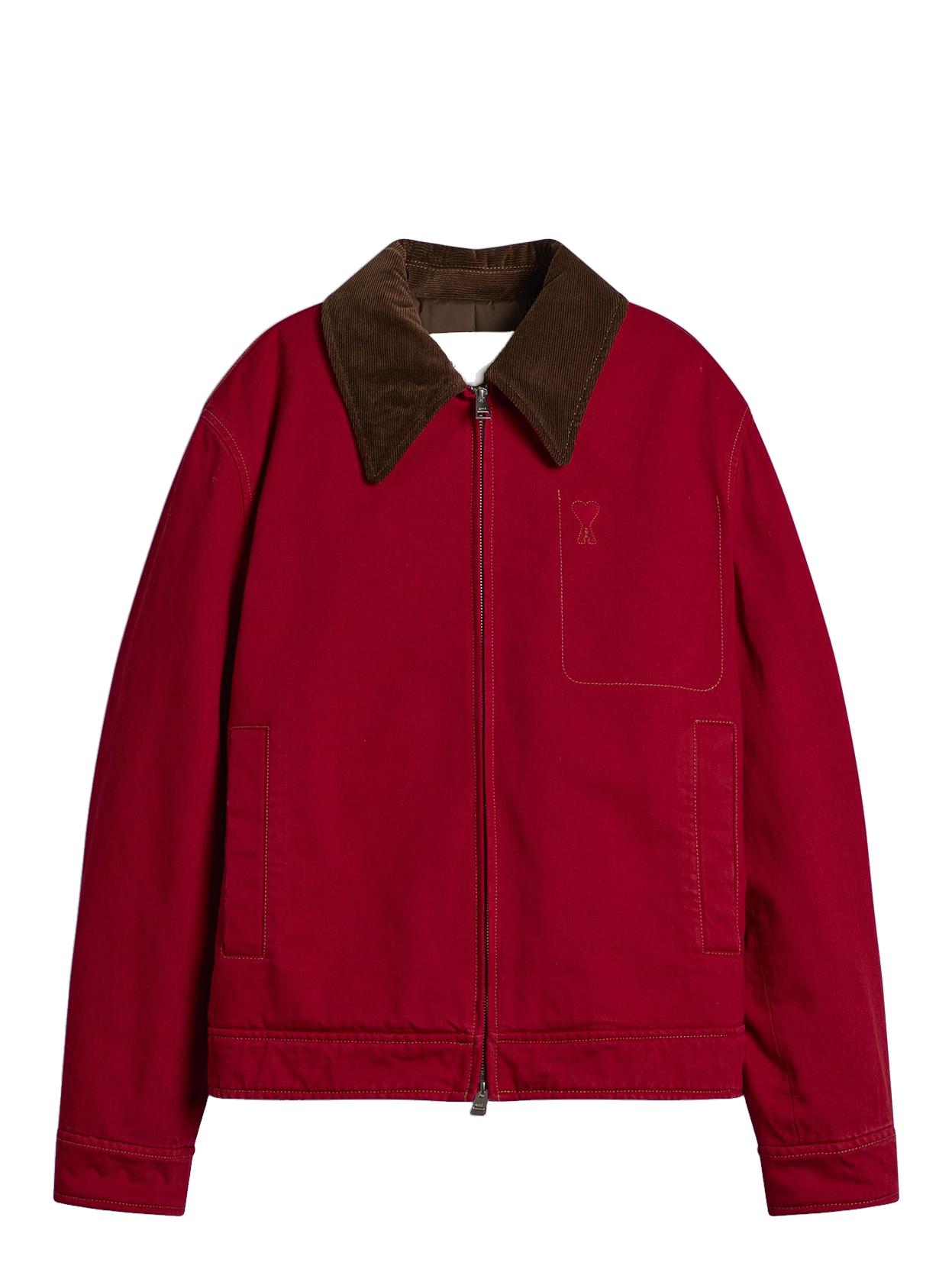 AMI cotton twill zipped adc jacket